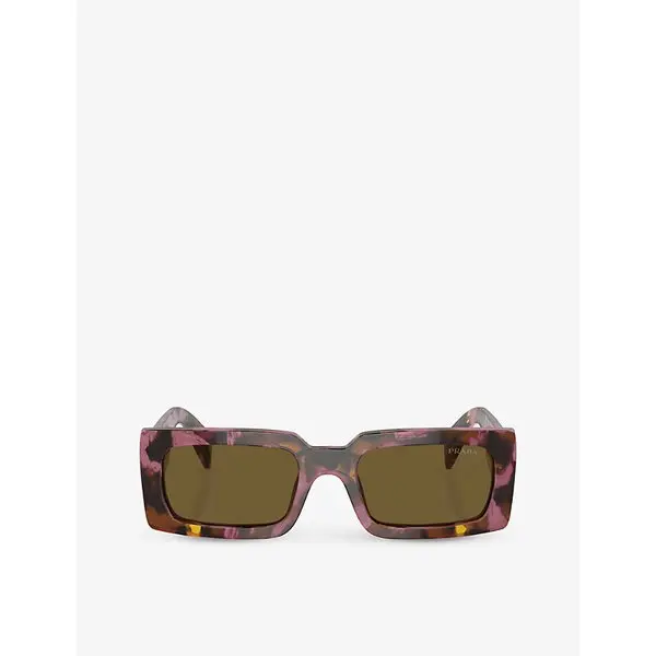 Prada Pillow-frame Tortoiseshell Acetate Sunglasses - Purple