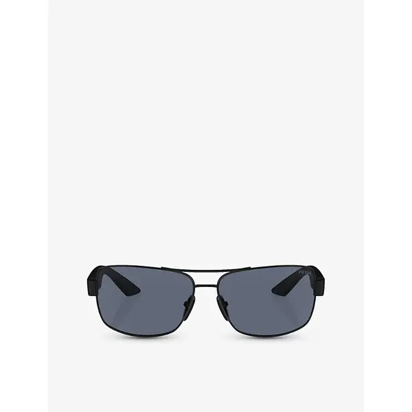 Prada Pillow-frame Metal Sunglasses - Black