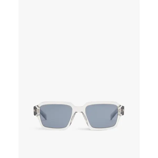 Prada Pr 02zs Transparent Square-frame Acetate Sunglasses - Grey