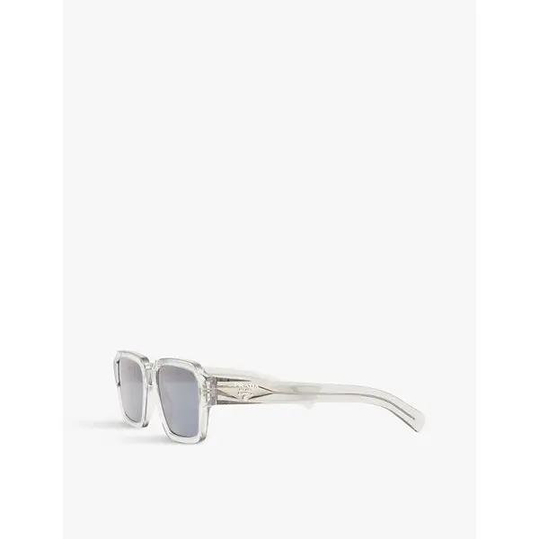 Prada Pr 02zs Transparent Square-frame Acetate Sunglasses - Grey