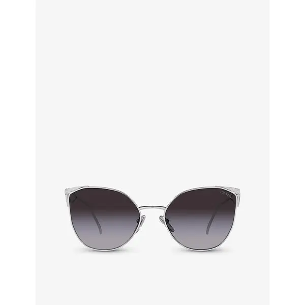 Prada Pr 50zs Cat Eye Metal Sunglasses - Silver
