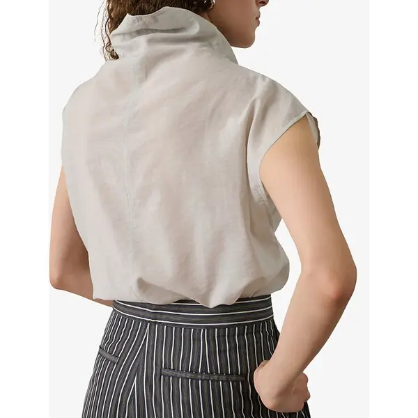 Soeur Izumi Asymmetric Hem Cotton Blouse