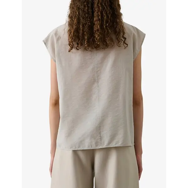 Soeur Izumi Asymmetric Hem Cotton Blouse