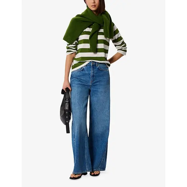Whistles Striped Relaxed-fit Cotton T-shirt