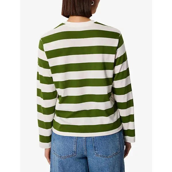 Whistles Striped Relaxed-fit Cotton T-shirt