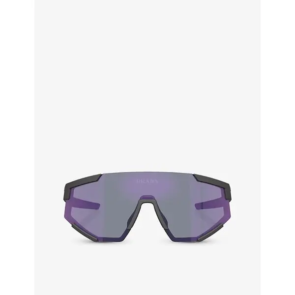 Prada 04ws Pillow-frame Nylon Sunglasses - Brown