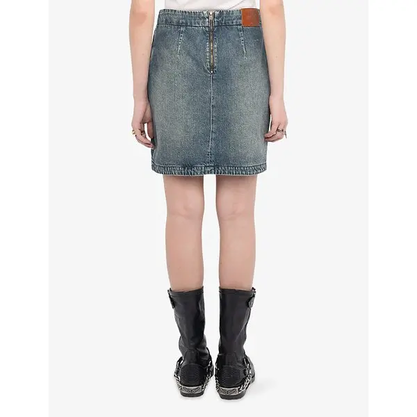 Zadig&Voltaire Julipe" Wrap Front Denim Mini Skirt