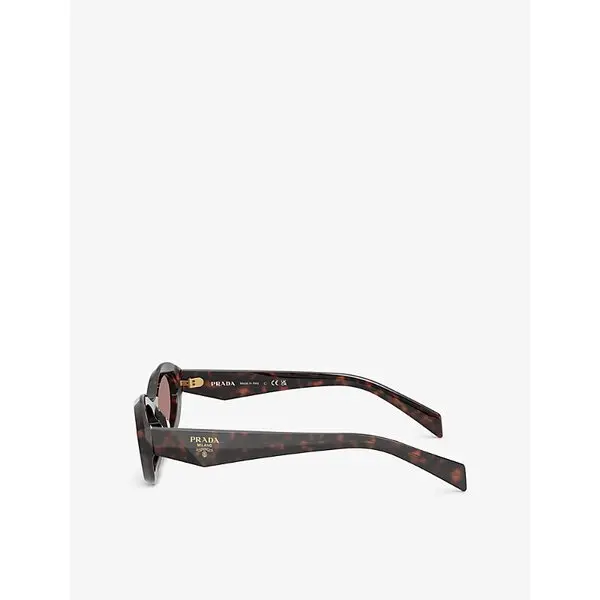 Prada Oval-frame Acetate Sunglasses - Brown