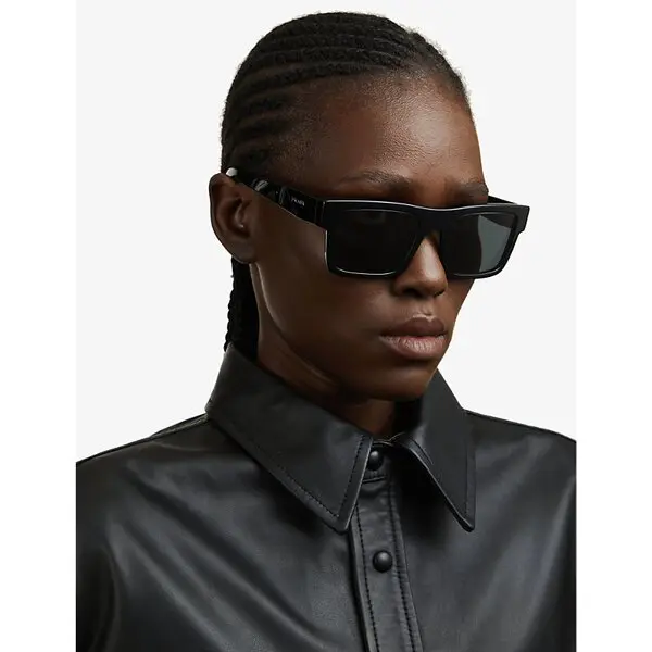 Prada Pr 19ws Square-frame Acetate Sunglasses - Black
