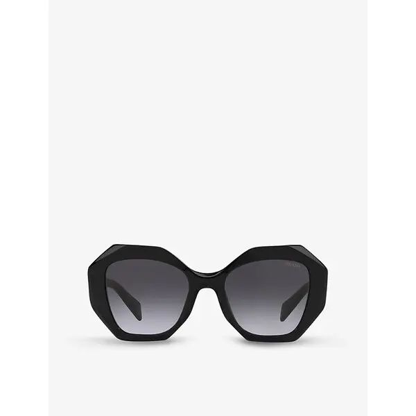 Prada Irregular Frame Acetate Sunglasses - Black
