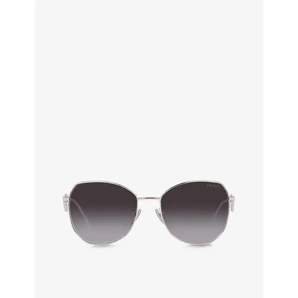 Prada Pr 57ys Aviator Steel And Polyamide Sunglasses - Silver