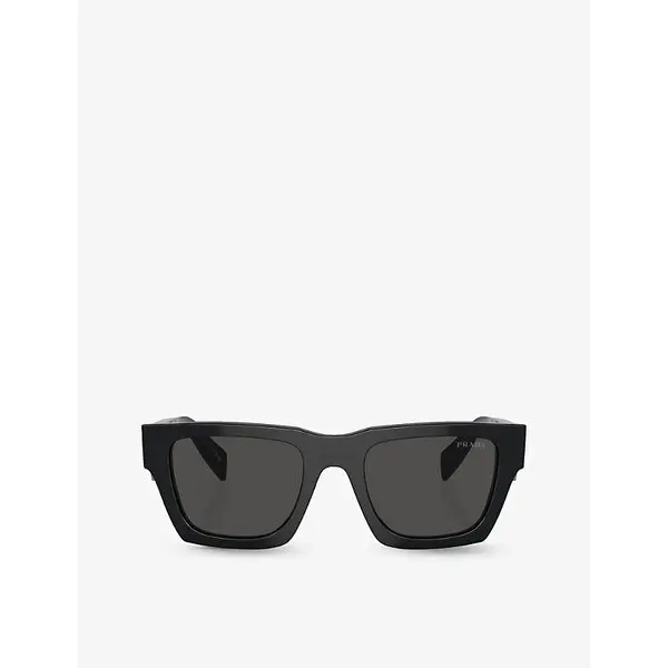 Prada Rectangle Frame Acetate Sunglasses - Black