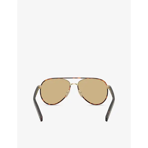 Prada Pilot-frame Steel Sunglasses - Gold