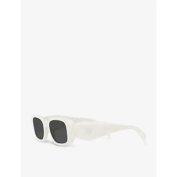 Prada Rectangular-frame Acetate Sunglasses - White