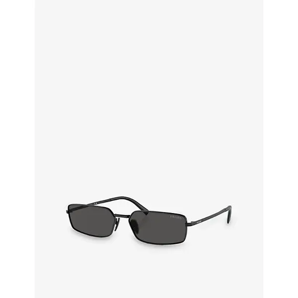 Prada Rectangle Metal Sunglasses - Black