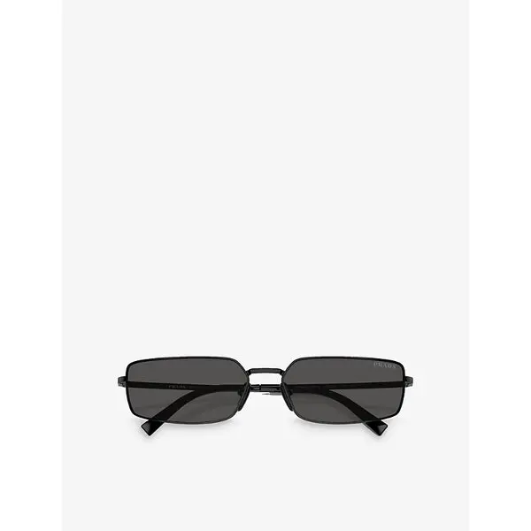 Prada Rectangle Metal Sunglasses - Black