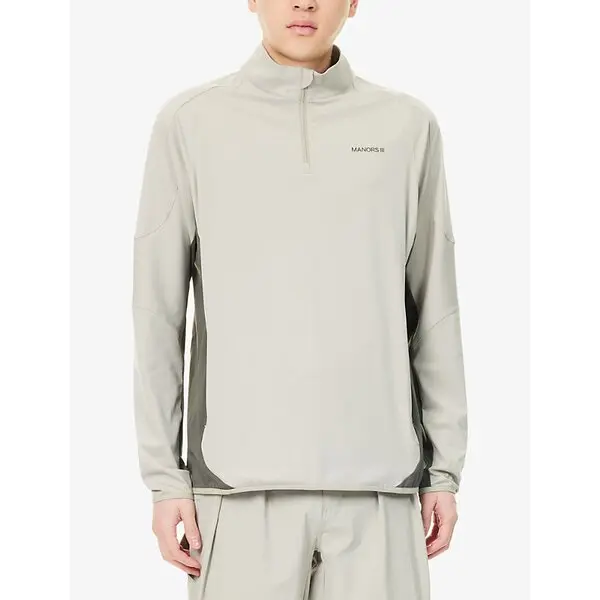 MANORS Quarter-zip Mid-layer Stretch-jersey Top - Dune