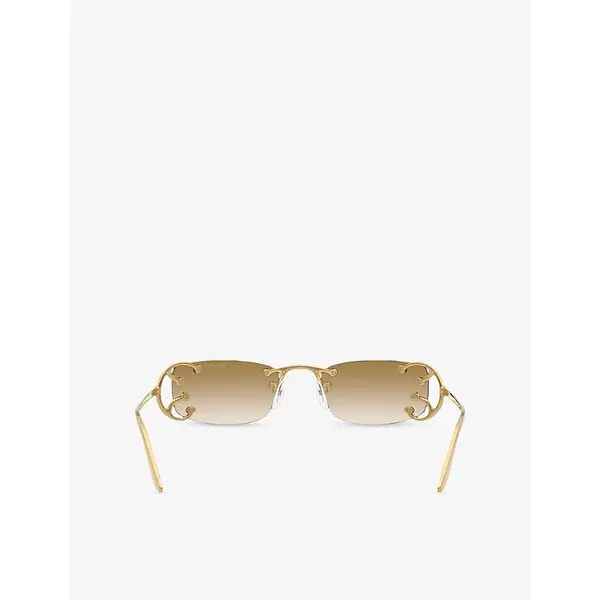 Prada Rectangle Frame Metal Sunglasses