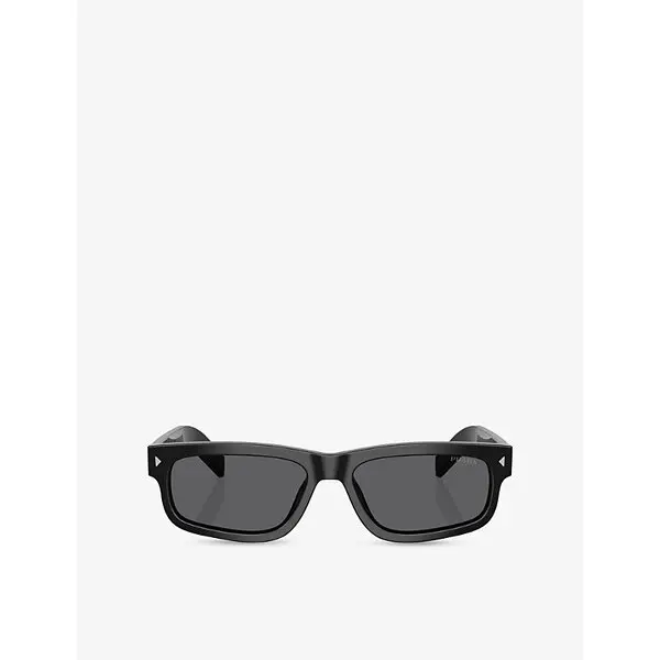 Prada Pr B11s Rectangle-frame Acetate Sunglasses - Black
