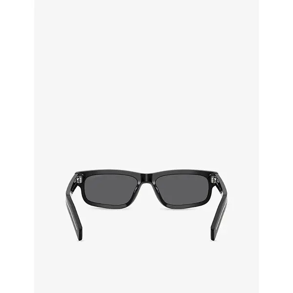 Prada Pr B11s Rectangle-frame Acetate Sunglasses - Black