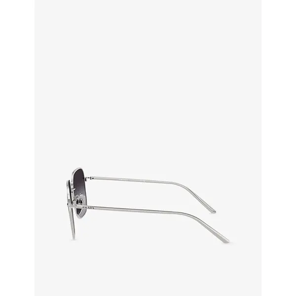 Prada Square-frame Metal Sunglasses - Silver