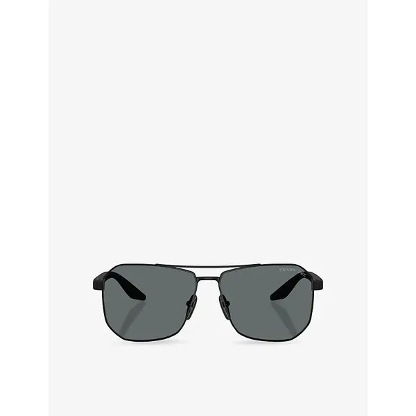 Prada Pilot-frame Metal Sunglasses - Black
