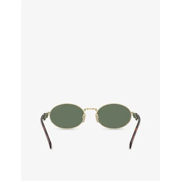 Prada Oval Frame Metal Sunglasses