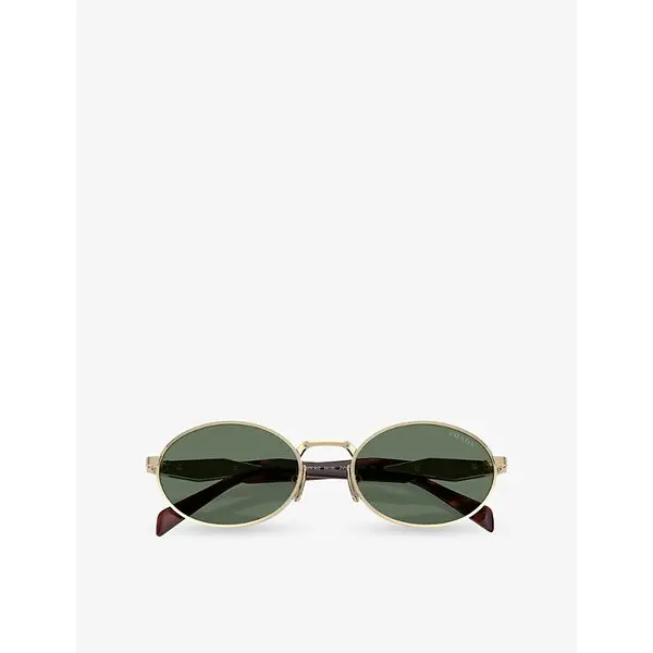 Prada Oval Frame Metal Sunglasses