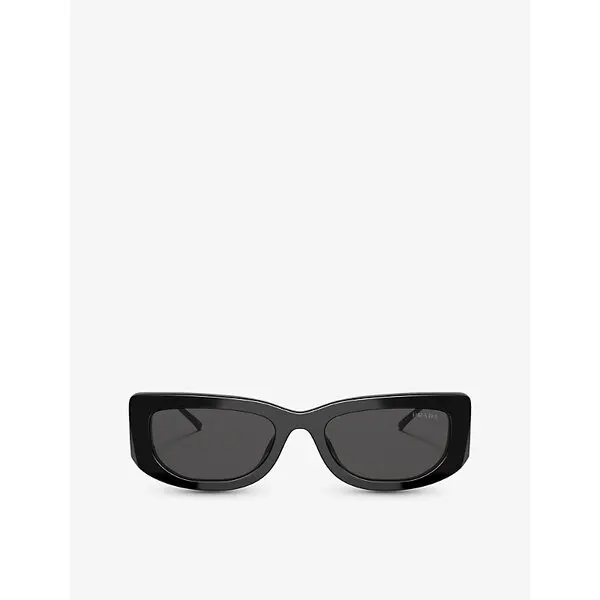 Prada Rectangle Frame Acetate And Metal Sunglasses - Black