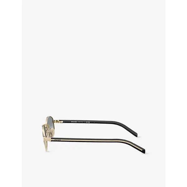 Prada Oval-frame Steel Sunglasses