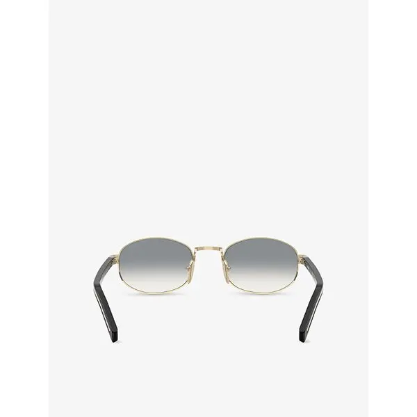 Prada Oval-frame Steel Sunglasses
