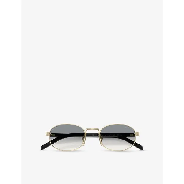 Prada Oval-frame Steel Sunglasses