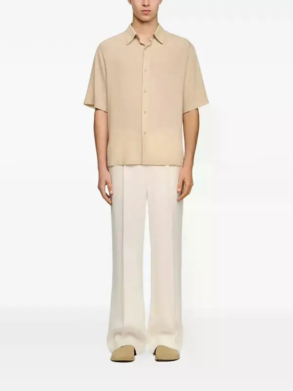Sandro Crinkled-effect Shirt With Shark Collar