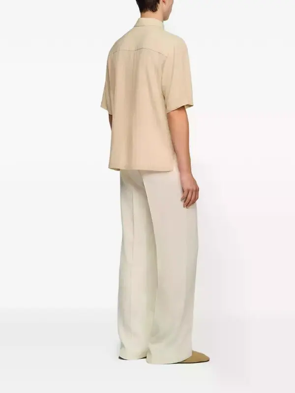 Sandro Crinkled-effect Shirt With Shark Collar