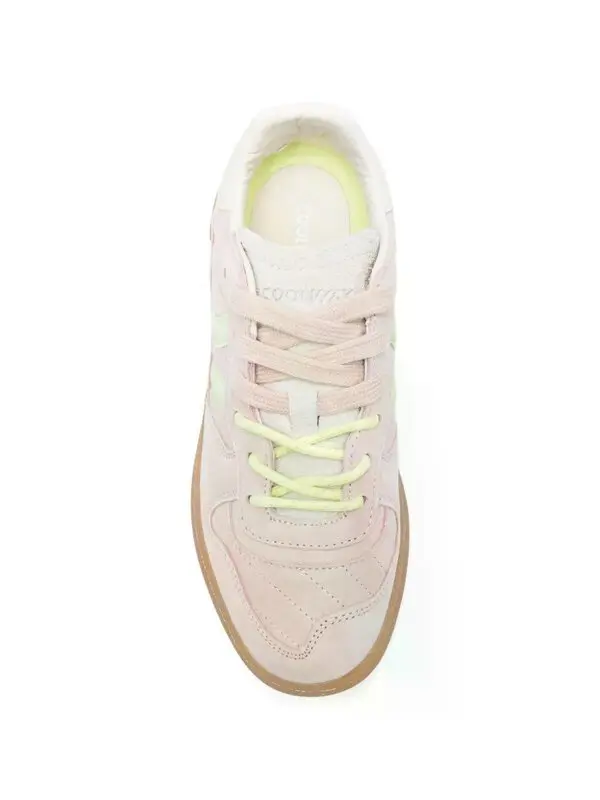 COOLWAY Suede Logo Detail Lace-up Sneakers - Pink