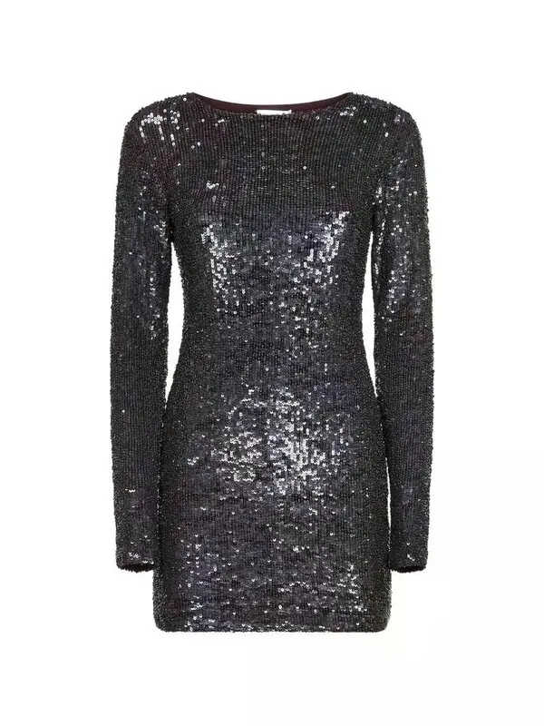 P.a.r.o.s.h Sequin Embellishment Mini Dress - Black