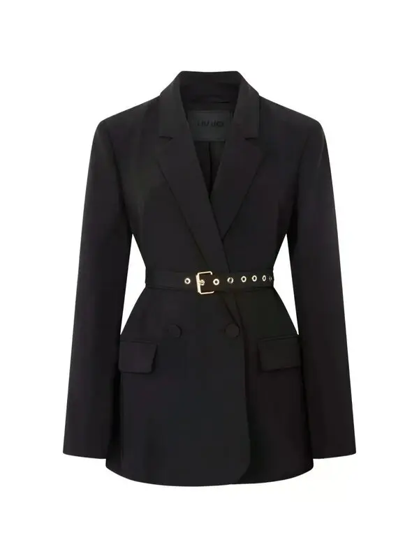 Liu Jo Belted Double-breasted Blazer - Black