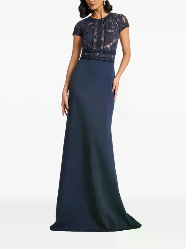 Tadashi Shoji Catrine Lace Beaded Maxi Dress - Blue