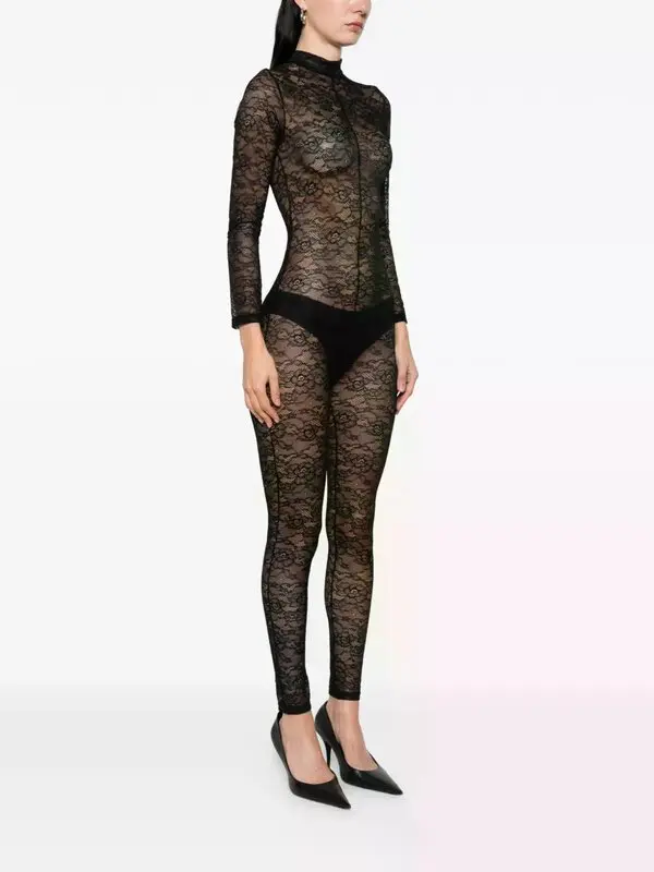 Alchemy Fashions Lace Zip Jumpsuit - Black