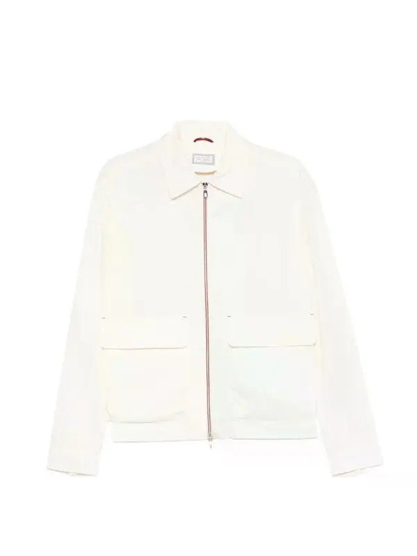 Brunello Cucinelli Cream White Zip Jacket - Neutrals