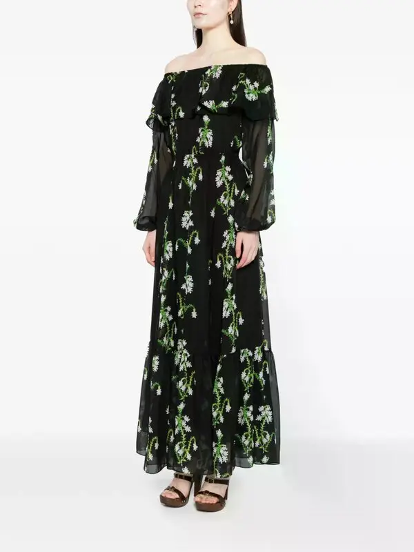 Cynthia Rowley Off-the-shoulder Floral Maxi Dress