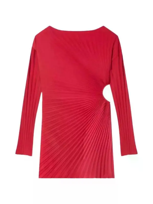 Kenzo Pleated Mini Dress With Cut-out Detail