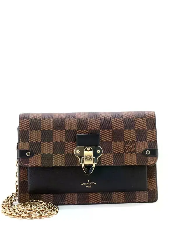 LOUIS VUITTON Vavin Chain Wallet Nm Damier Leather Crossbody Bag - Black