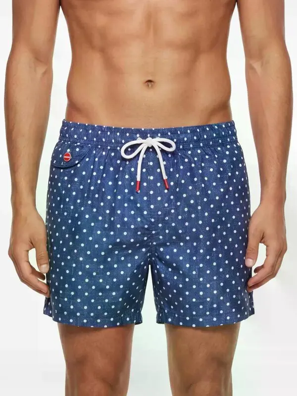Kiton Polka-dot Swim Shorts - Blue