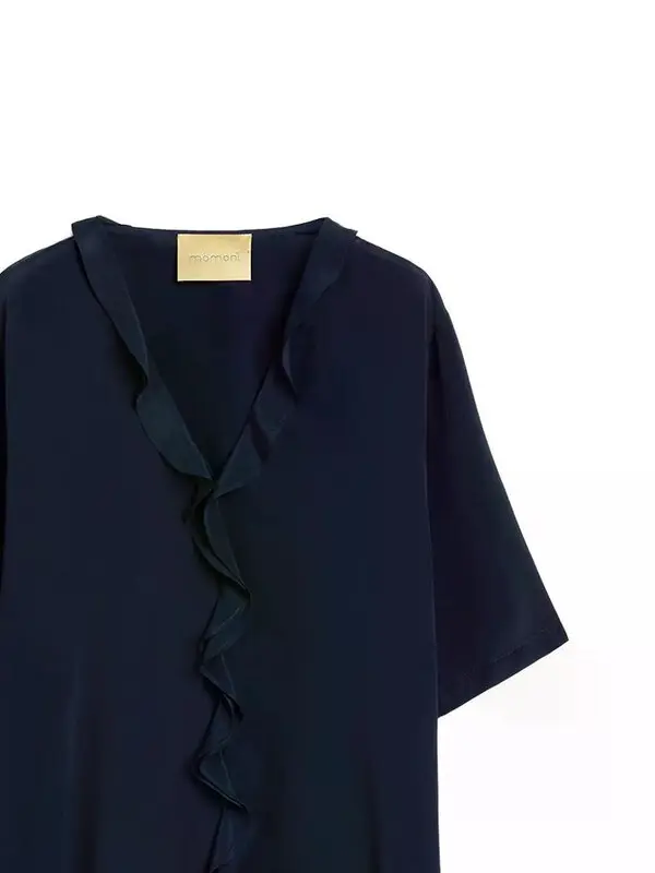 Momoni Salvia Blouse With Ruffle Trim