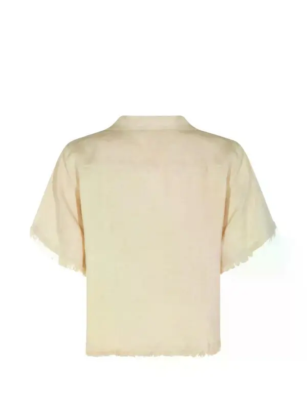 Antonelli Firenze Fringed V-neck T-shirt - Neutrals