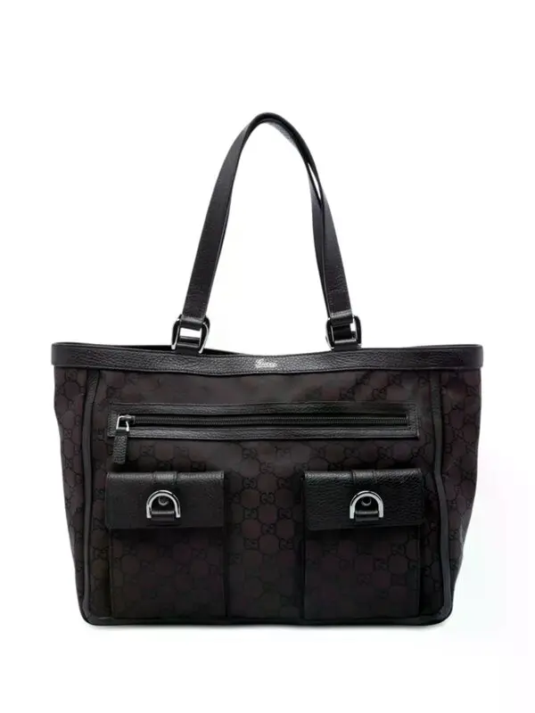 Gucci Gg Nylon Abbey D-ring Pocket Tote Bag