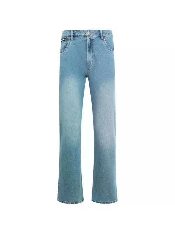 PLEASURES Rotten Skull-embroidered Straight Leg Jeans