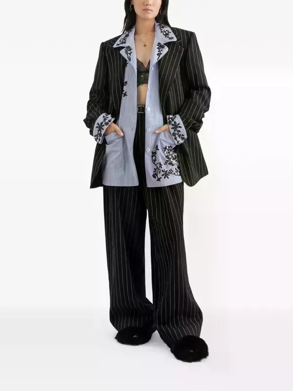 Dolce & Gabbana Pinstripe Wide Leg Trousers