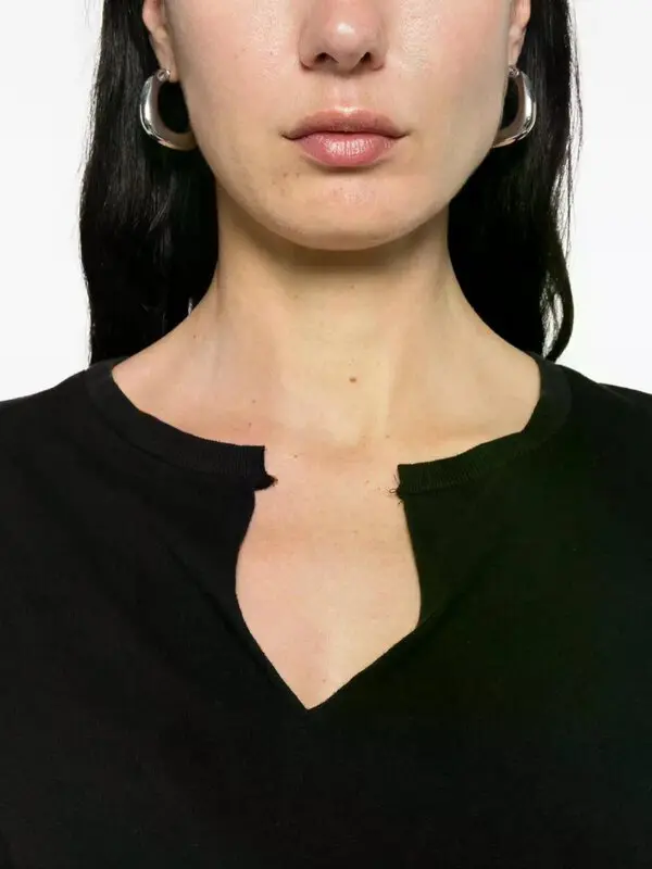 R13 V-neck Twist T-shirt - Black